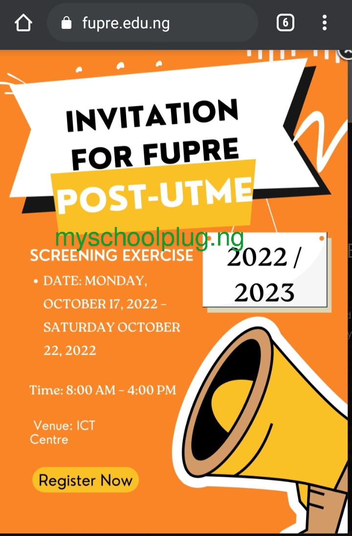FUPRE Releases 2022/2023 POST UTME Form | MySchoolPlug